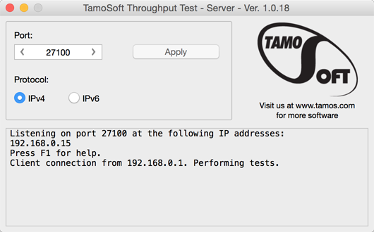 TamoSoft Throughput Test - Free WLAN Performance Meter